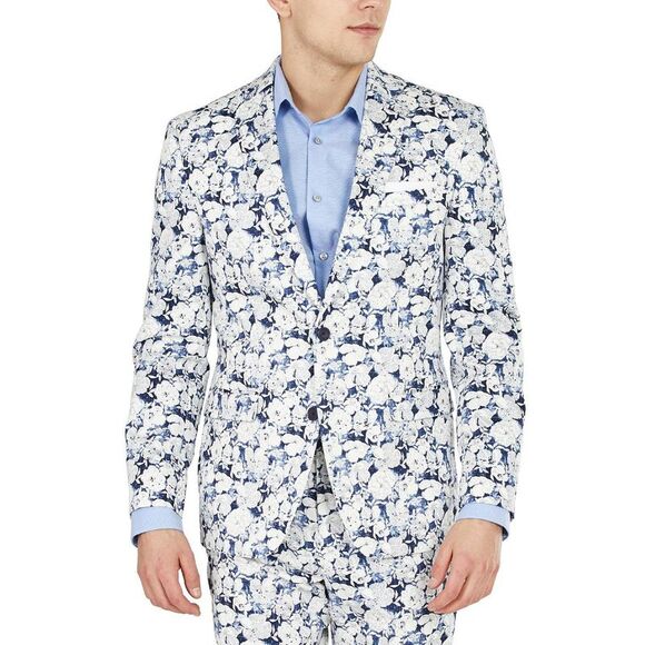 Bar III | Suits & Blazers | Bar Iii Mens White Floral Print Slim Fit ...
